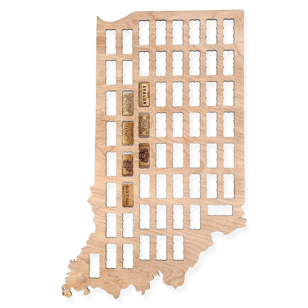 Indiana Wine Cork Map - Torched Products