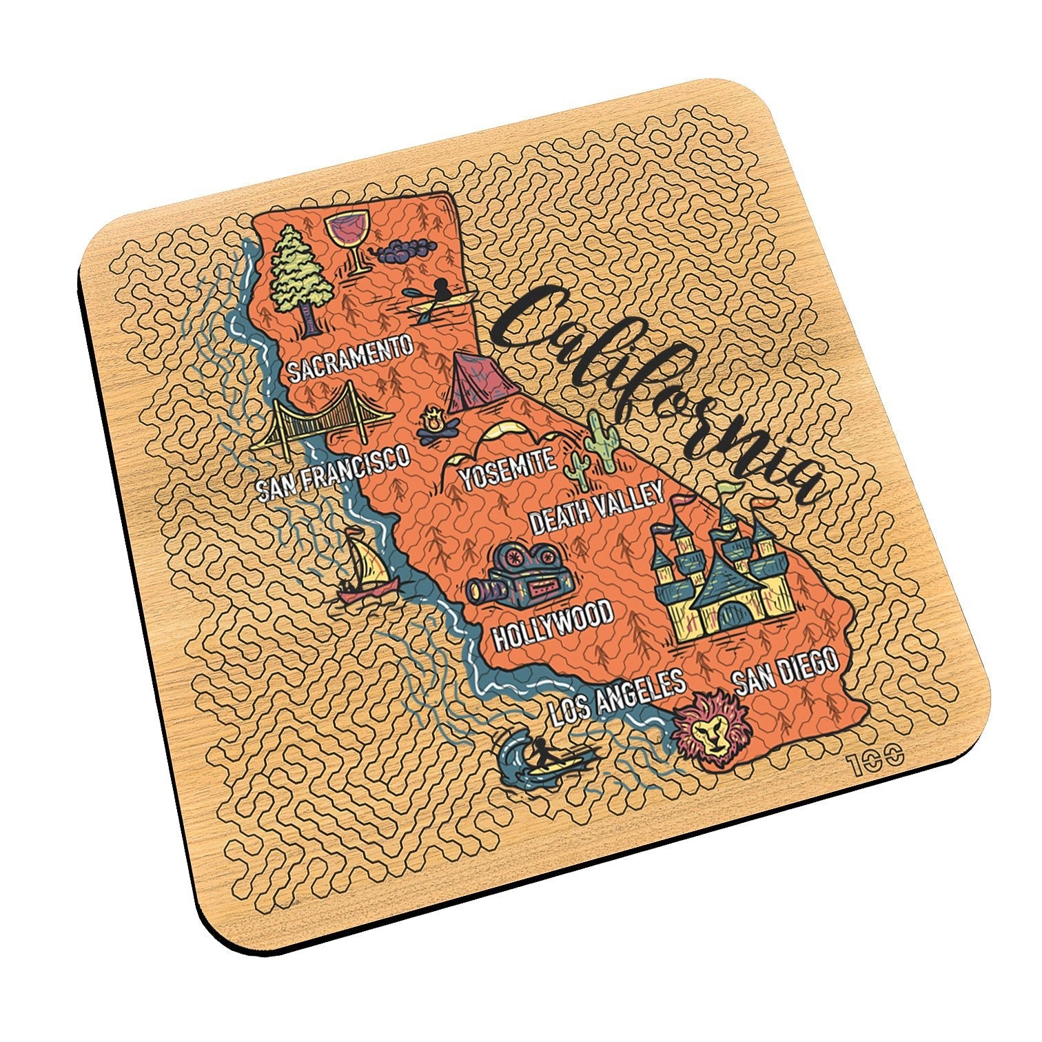 State Pride Map Design Mind Bending Octagonal 100 Piece Puzzle ...