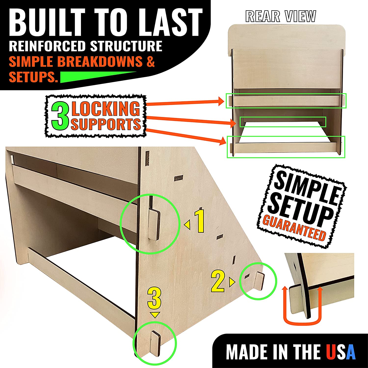 Wooden Portable Retail Table Display Stand - Torched Products